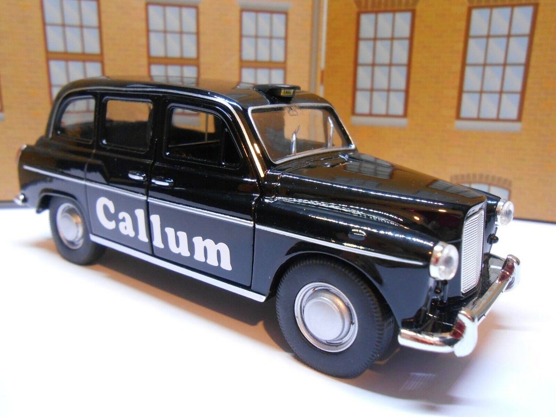 PERSONALISED NAME Taxi Toy Car Model Boy Girl Dad Mom Uncle Grandad ...