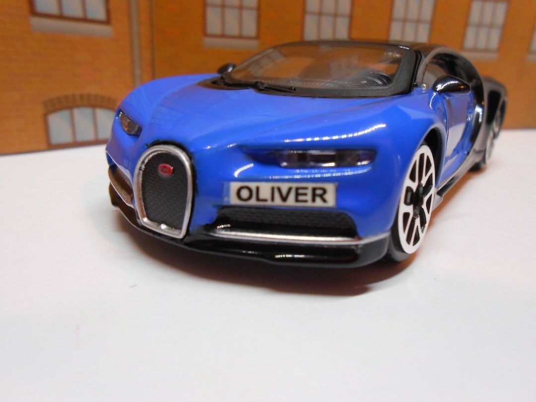 Bugatti Chiron PERSONALISED PLATES Toy Car Model Boy Girl Dad Mom Uncle ...