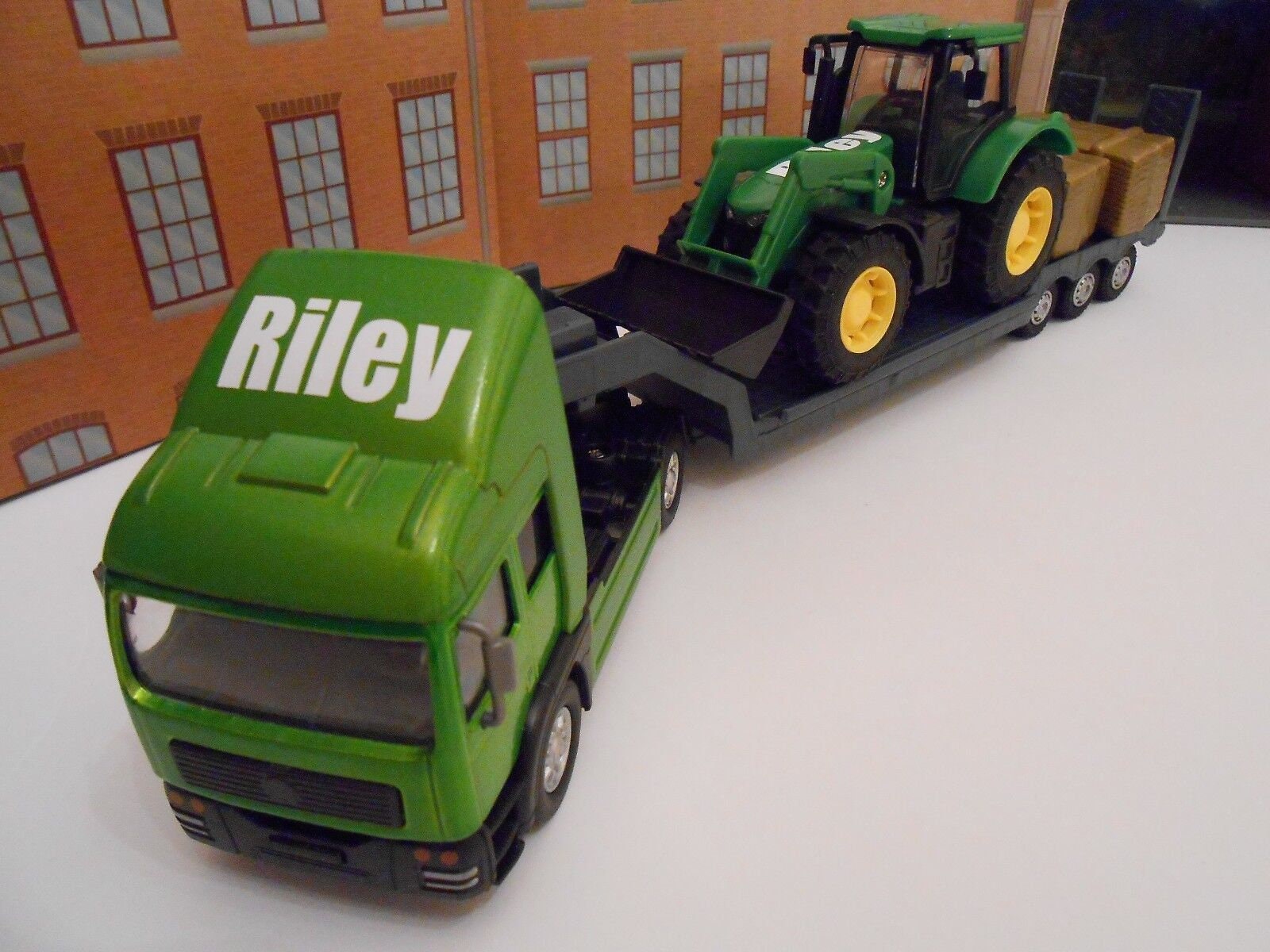 PERSONALISED NAME Truck Lorry Tractor Transporter & 2 Hay - Etsy