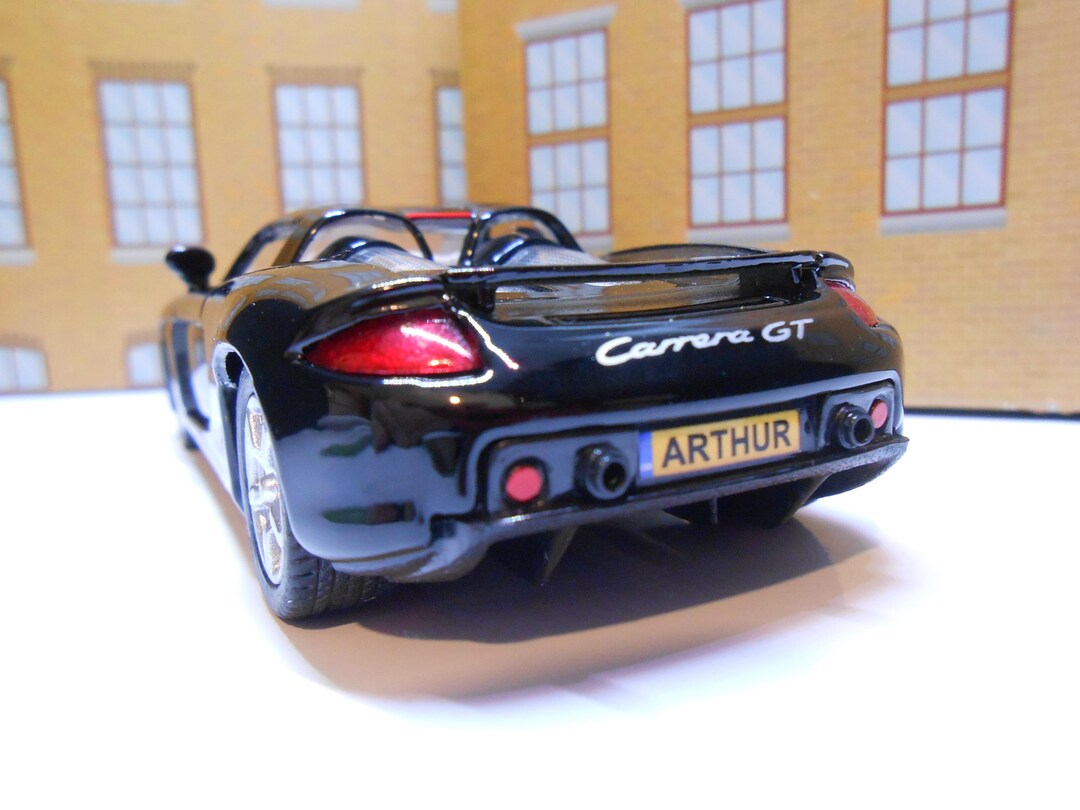PERSONALISED PLATES Porsche Carrera GT Car Black Model Boy Girl Dad Mom ...
