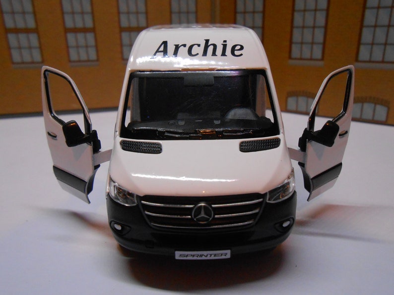 PERSONALISED NAME Sprinter Van Mercedes Toy Car Toy Van Model Boy Girl ...