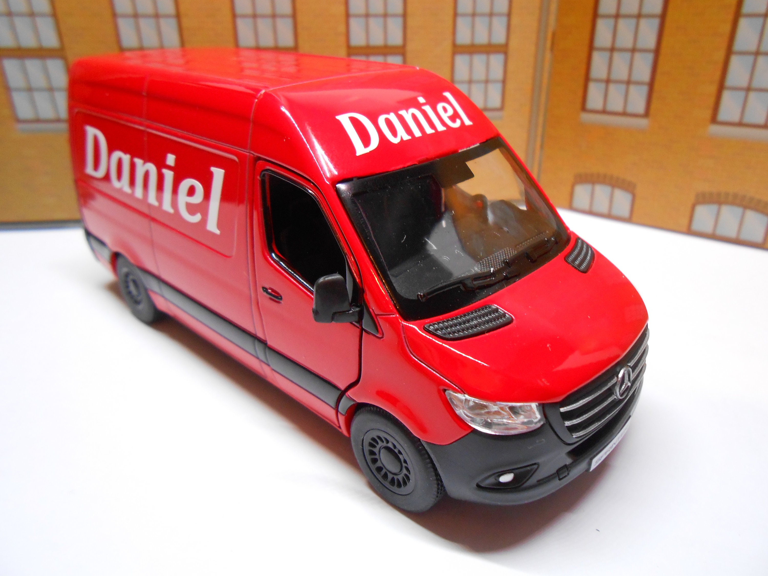 PERSONALISED NAME Sprinter Van Mercedes Toy Car Toy Van Model Boy Girl ...