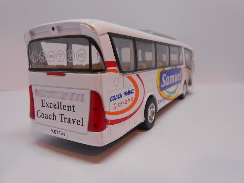 PERSONALISED NAME COACH Bus Toy Car Model Boy Girl Dad Mom Uncle ...