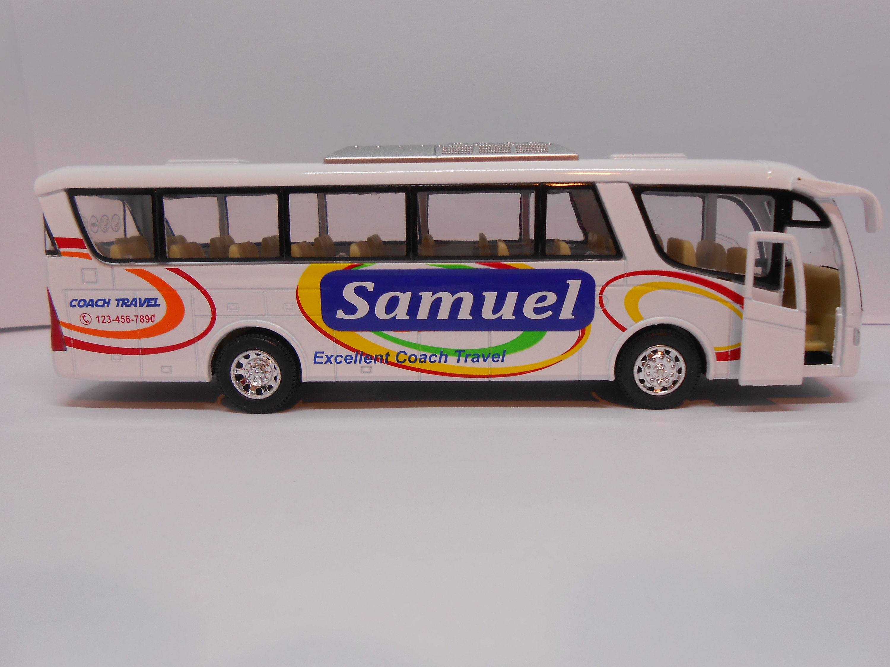 PERSONALISED NAME COACH Bus Toy Car Model Boy Girl Dad Mom Uncle ...