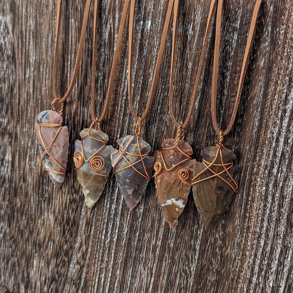 Stone Arrowhead Necklace - Etsy