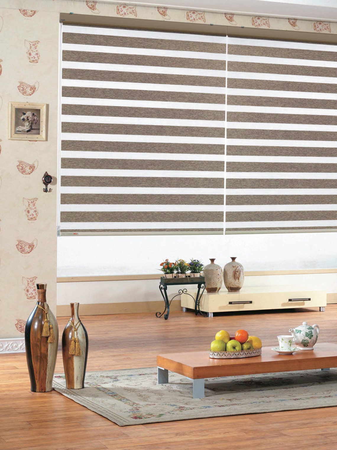 Dual Shades, Combi Blinds Timberlook Light Filtering Window Covering ...