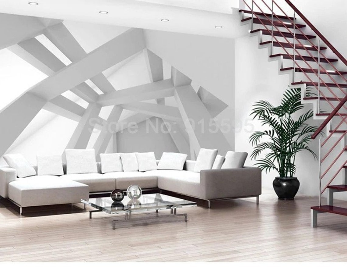 3D Wallpaper Modern Geometric Pattern Custom Wallpaper for | Etsy