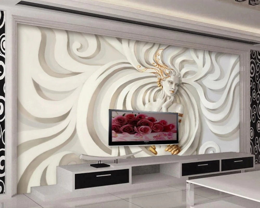 3D Wallpaper Sculpture Image Custom Wallpaper for Any Wall - Etsy