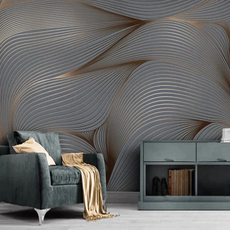 3D Wallpaper Modern Art Abstract Lines Wall Art Mural - Etsy