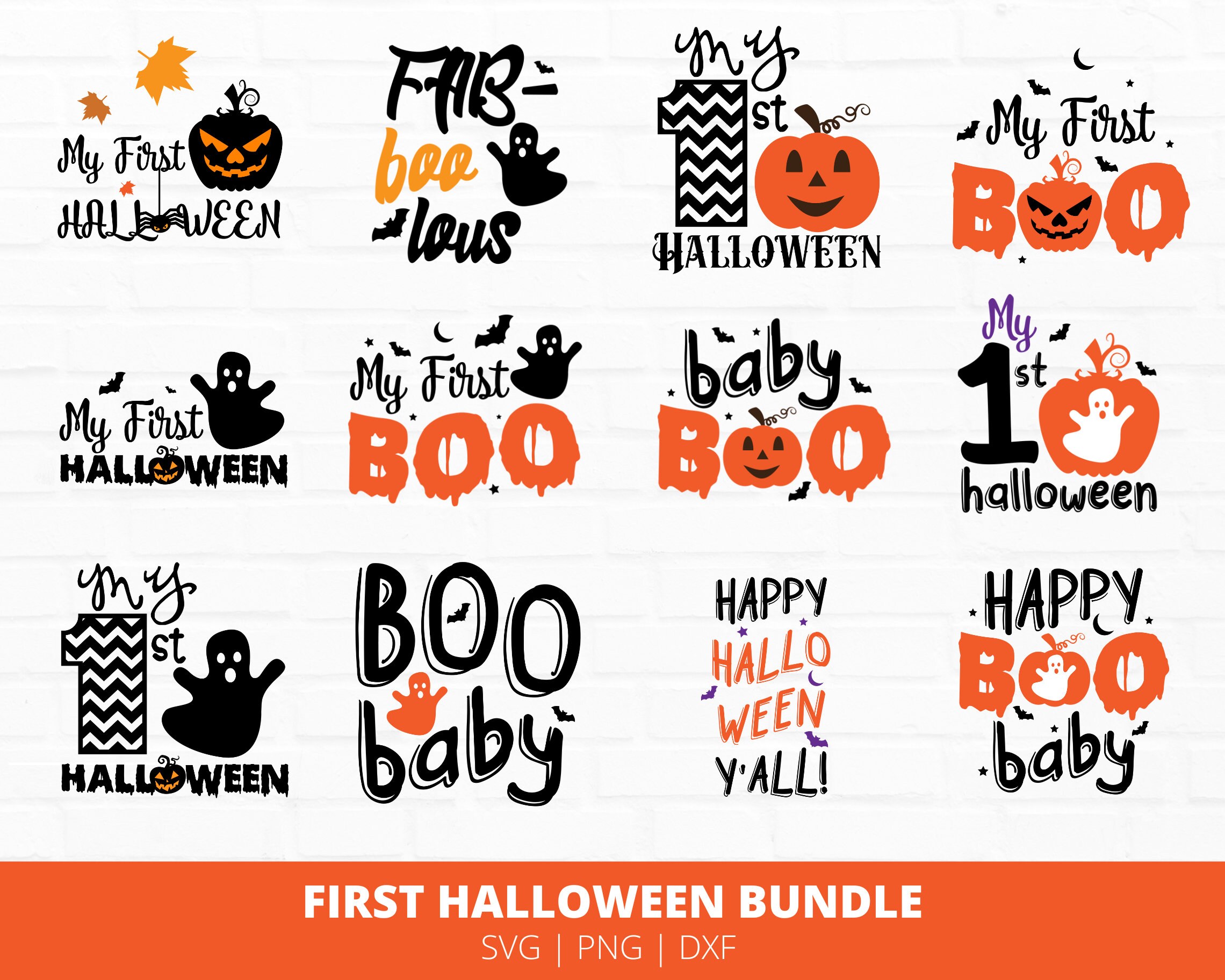 My First Halloween SVG Bundle, Halloween Clip Art Svg, Baby Halloween ...