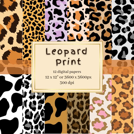 12 Leopard Print Digital Paper Cheetah Print Digital Paper - Etsy Canada