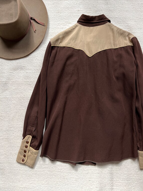 California Ranchwear western shirt -two tone brown/ye… - Gem