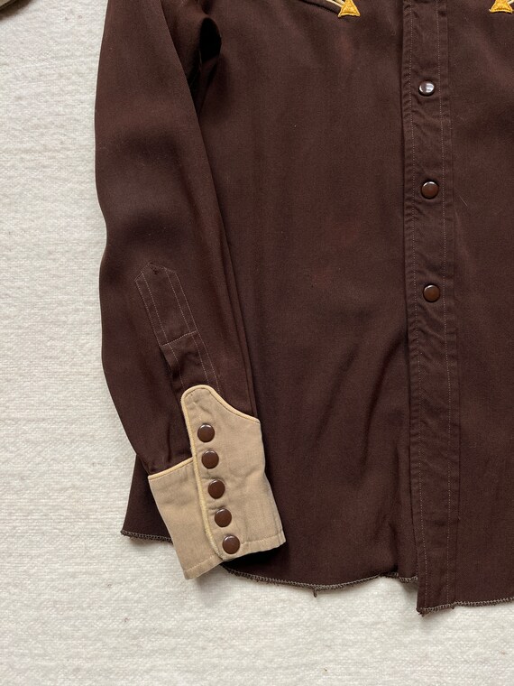 California Ranchwear western shirt -two tone brown/ye… - Gem