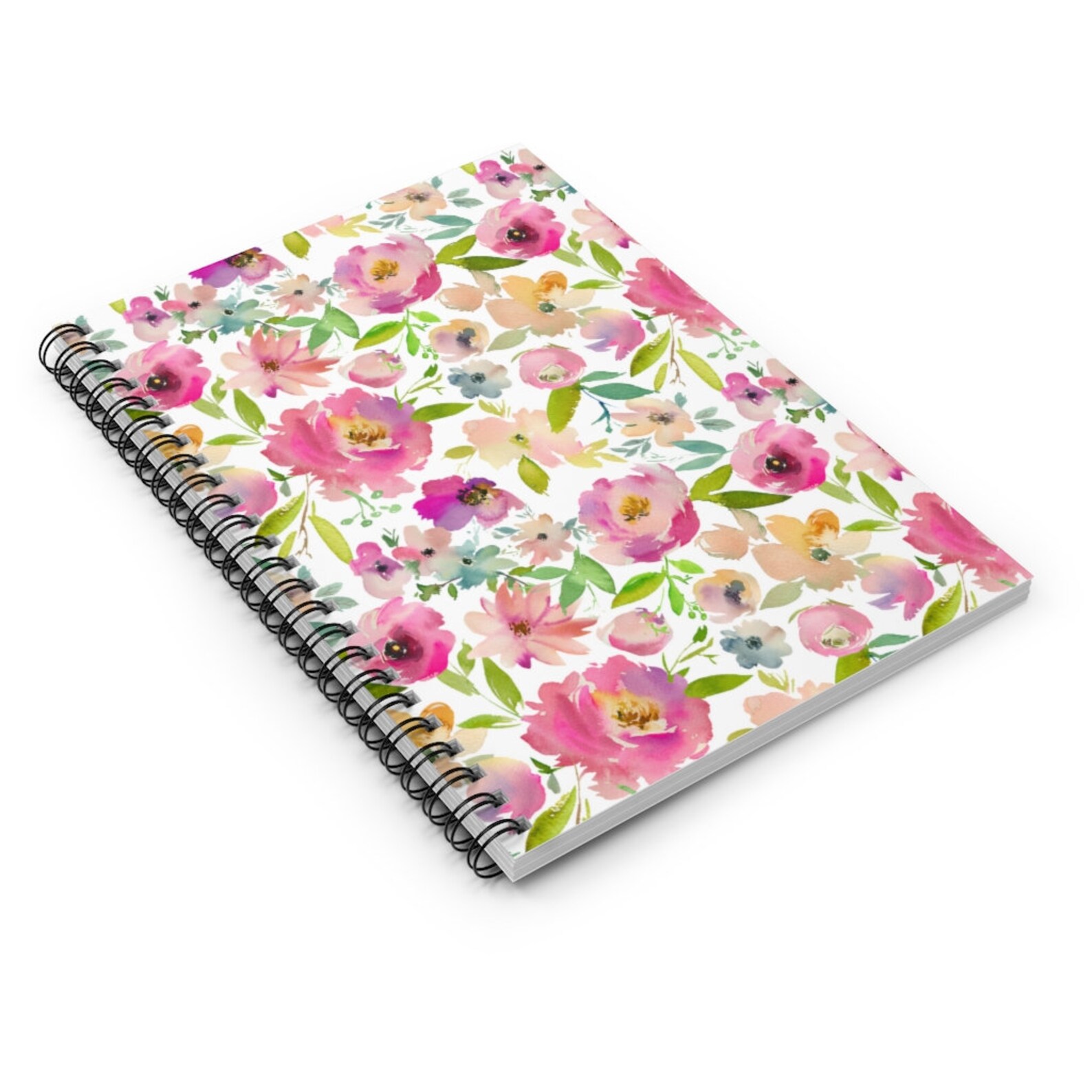 Custom Floral Spiral Notebook, Self Care Journal, Wellness Journal ...