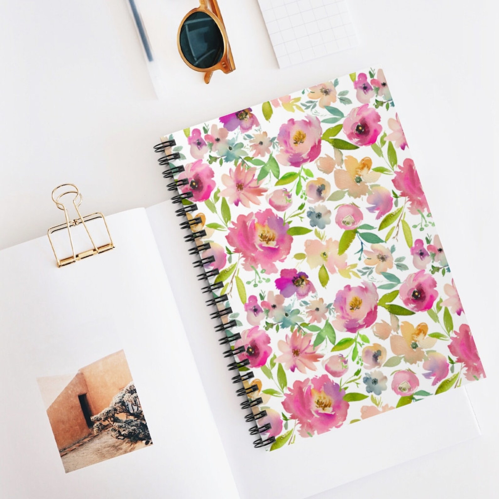 Custom Floral Spiral Notebook, Self Care Journal, Wellness Journal ...
