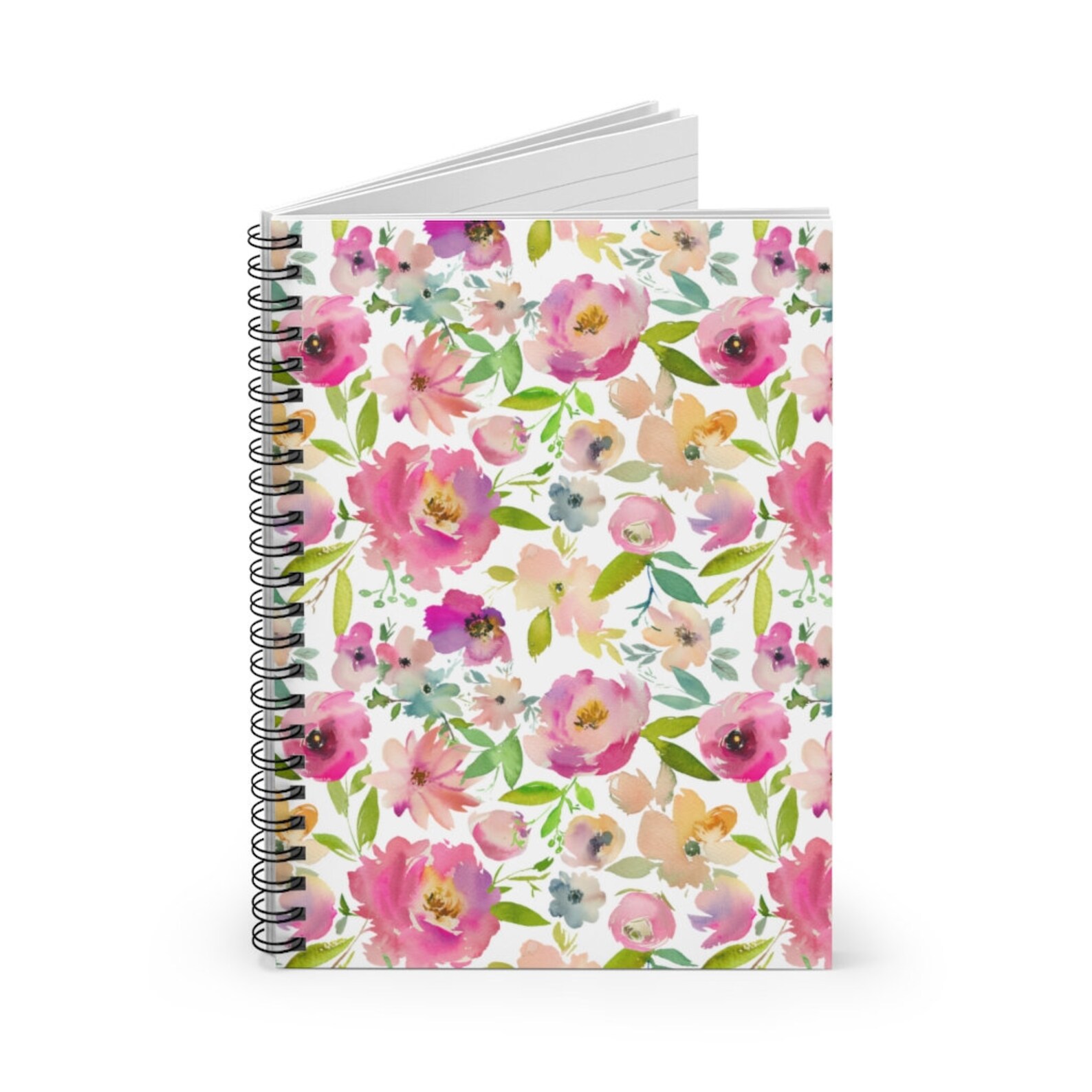 Custom Floral Spiral Notebook, Self Care Journal, Wellness Journal ...