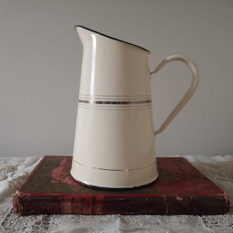 French Enamelware Pitcher - Etsy