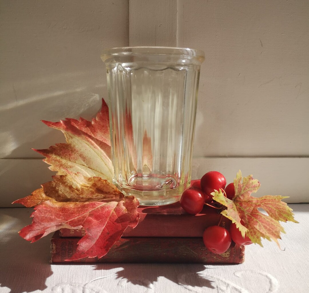 French Antique Large Glass Jam Jar, Pressed Glass Vintage Jelly Jars - Etsy