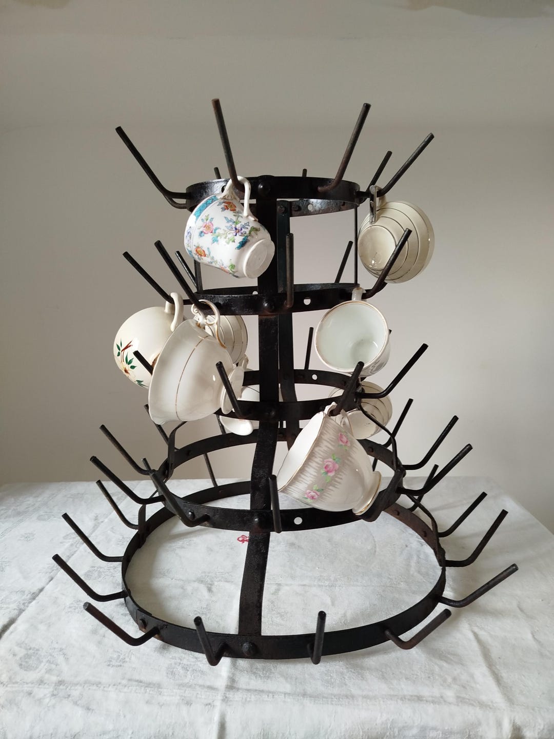 French Vintage Bottle Drying Rack, 52 Pegs, Herisson Bottle Holder ...