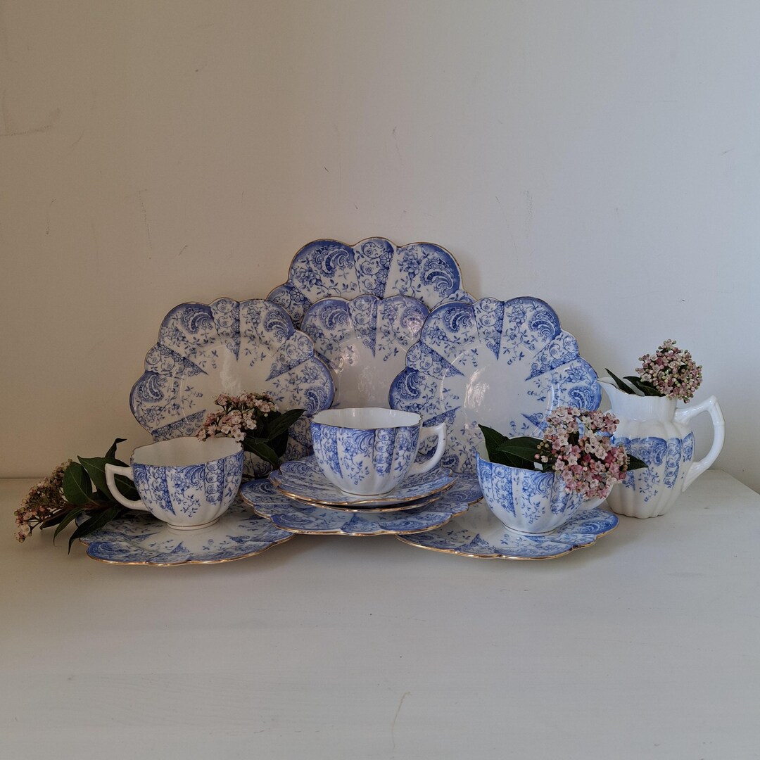 English Antique Bone China Tea Set,by'wileman Foley',3 Cups & Saucers ...