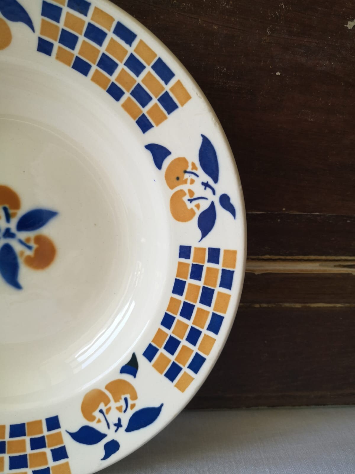 French Antique Ironstone Plates, Cherry Design, Badonviller Beauvais ...