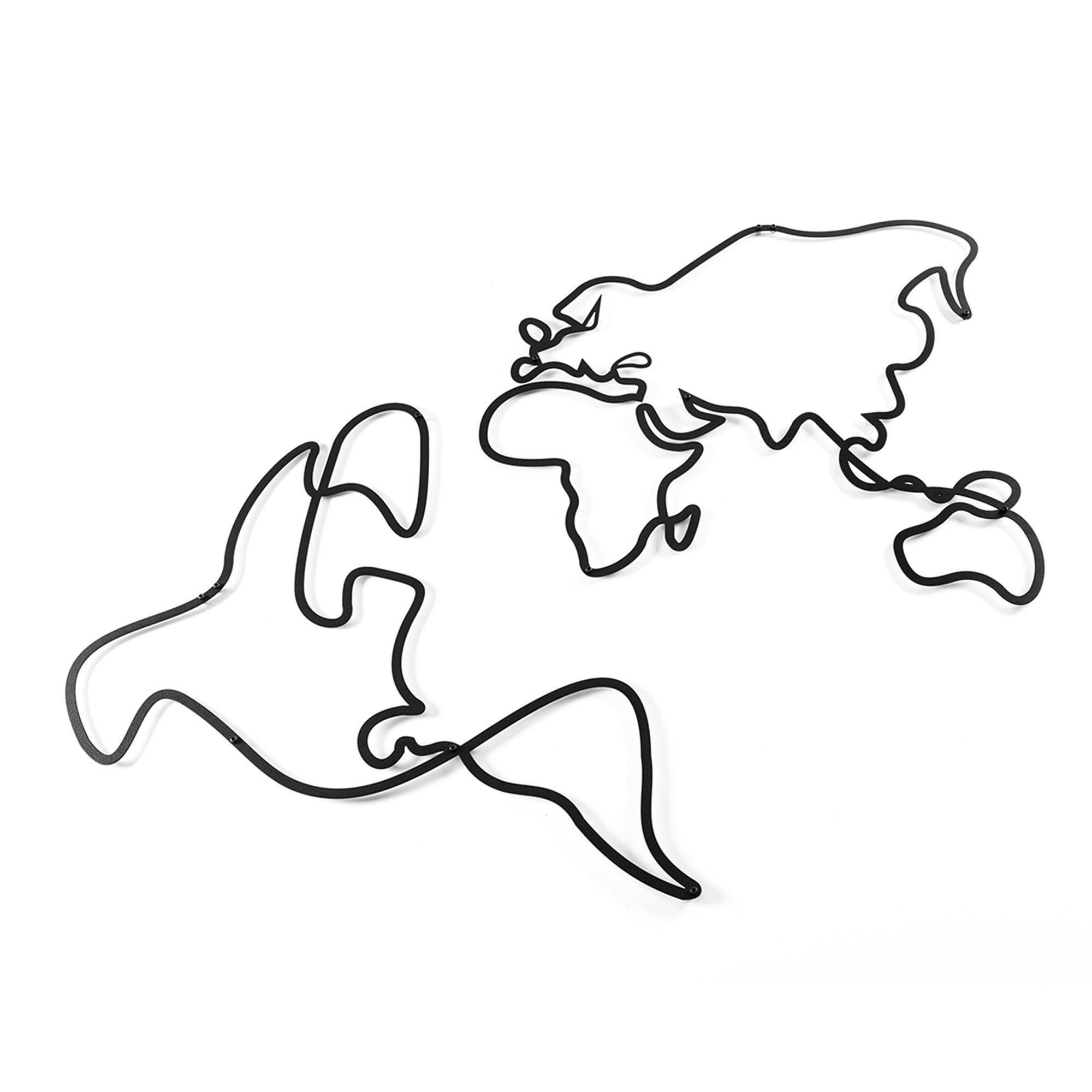 Map of Single Line Metal World Map Metal Wall Art Wall - Etsy