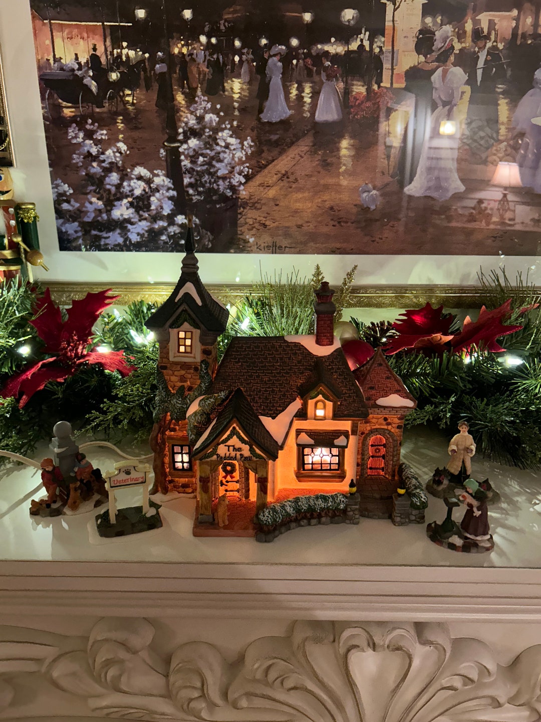 Lighted Village House the Padded Paw Veterinary Clinic Santas Workbench ...