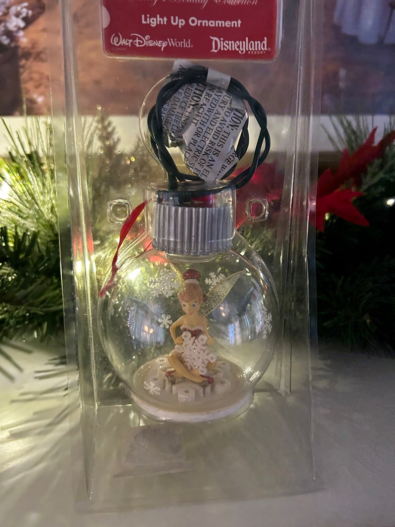 Vintage Disney Tinker Bell Snow Globe Ornament - Etsy