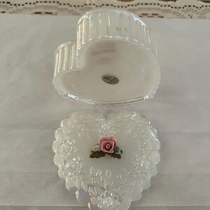 Fenton Opaline Heart Art Glass Trinket Box - Etsy
