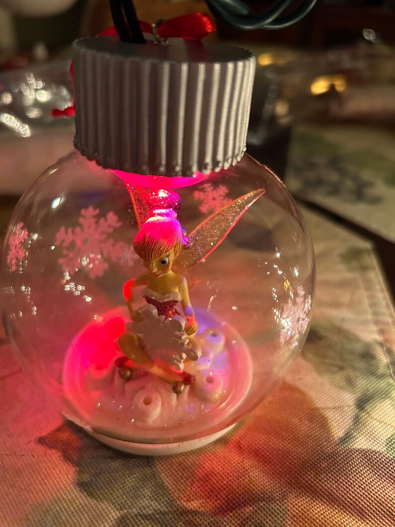 Vintage Disney Tinker Bell Snow Globe Ornament - Etsy
