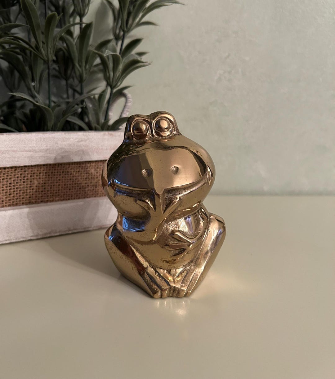 Brass Smirking Frog Bank - Etsy