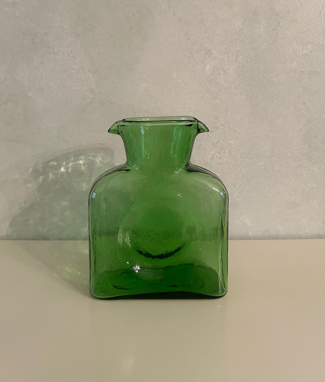 Blenko Spring Green Dual Spout Refrigerator Pitcher - Etsy