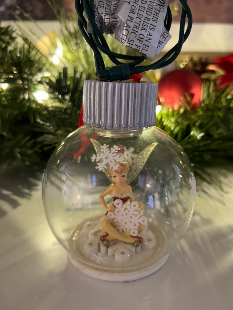 Vintage Disney Tinker Bell Snow Globe Ornament - Etsy