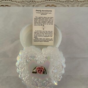 Fenton Opaline Heart Art Glass Trinket Box - Etsy