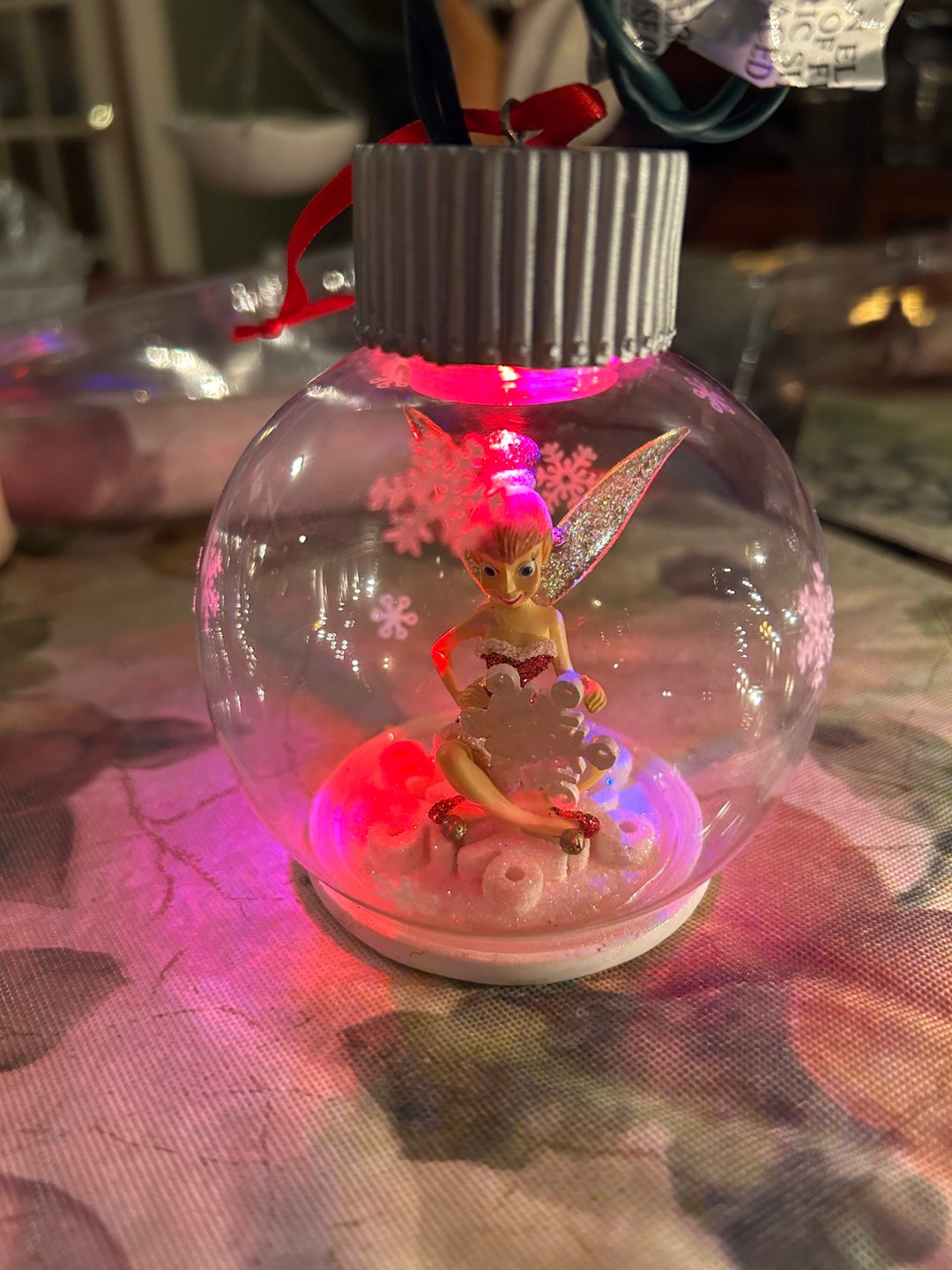 Vintage Disney Tinker Bell Snow Globe Ornament - Etsy