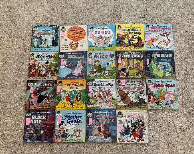 Vintage Disney Books With Records Read Sing Along Disney Book ...