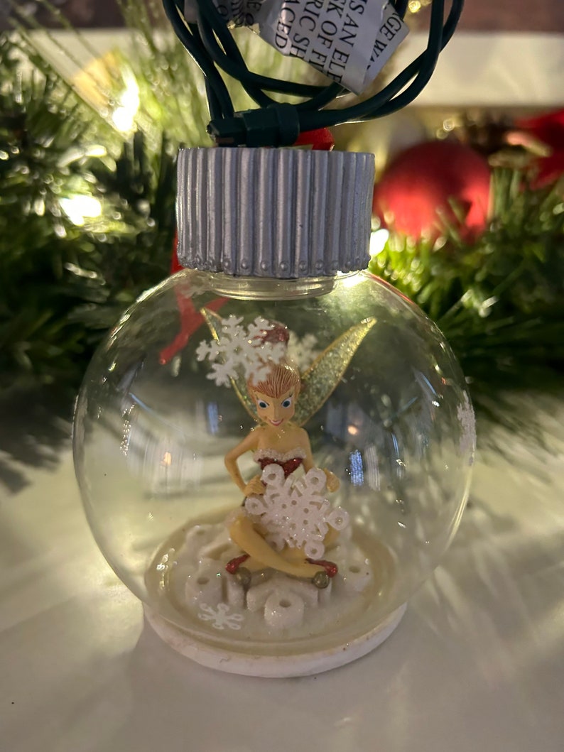 Vintage Disney Tinker Bell Snow Globe Ornament - Etsy