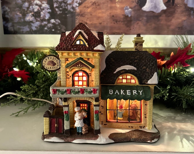 Lighted Village House Santas Workbench Hearthstone Bakery - Etsy