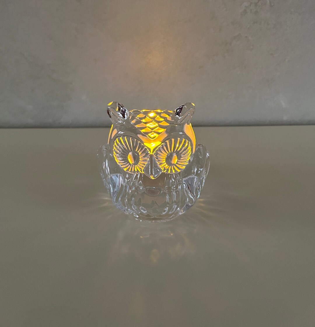 Glass Owl Partylite Tea Light Holder - Etsy
