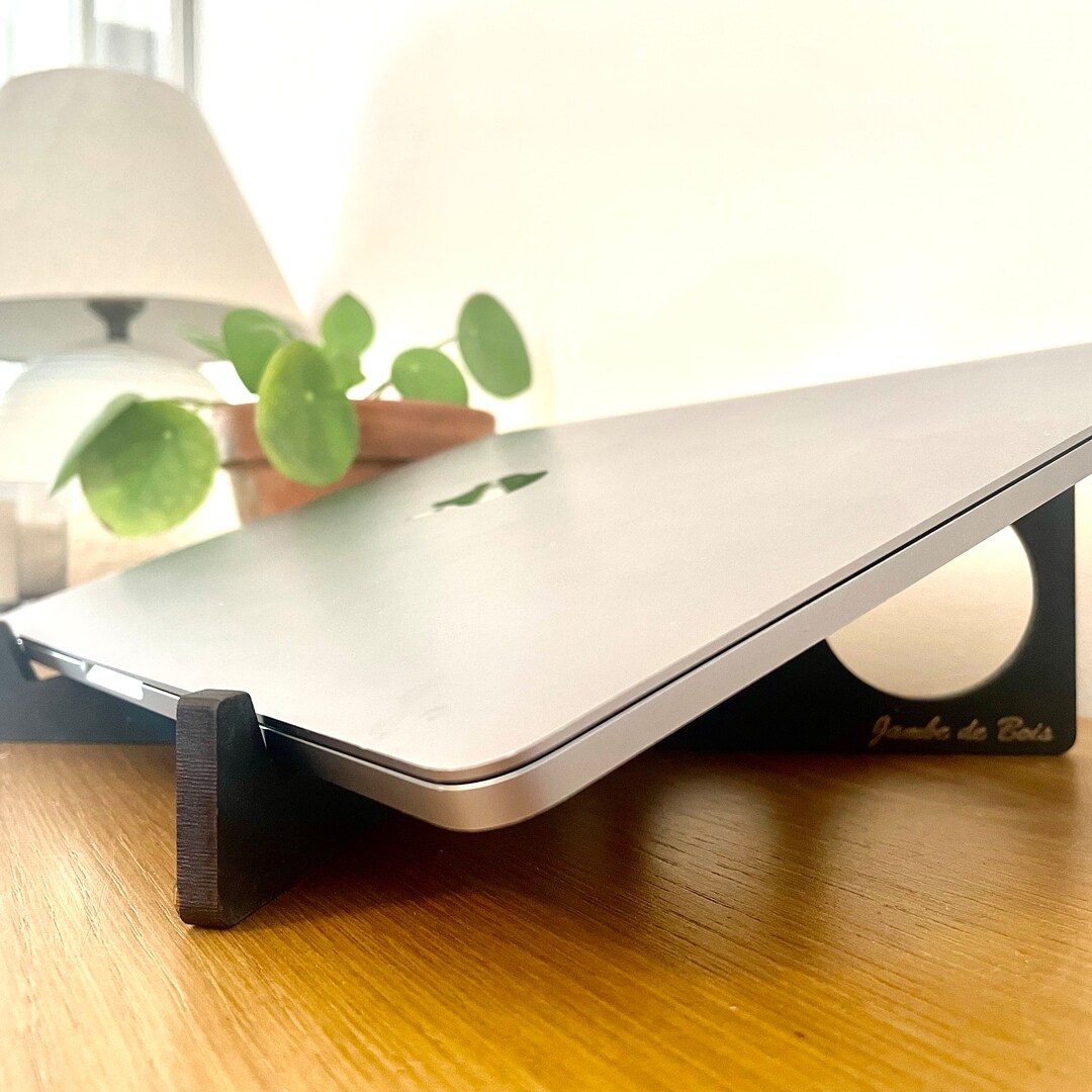 Ergonomic Wooden Computer Stand Compatible With All Sizes. Portable ...