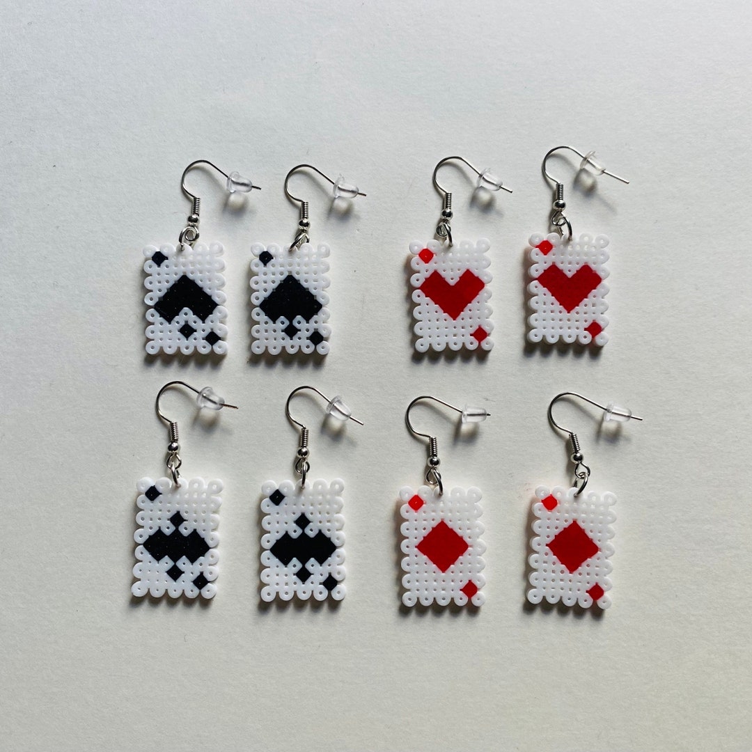 Perler Bead 2D Card Earrings - Etsy