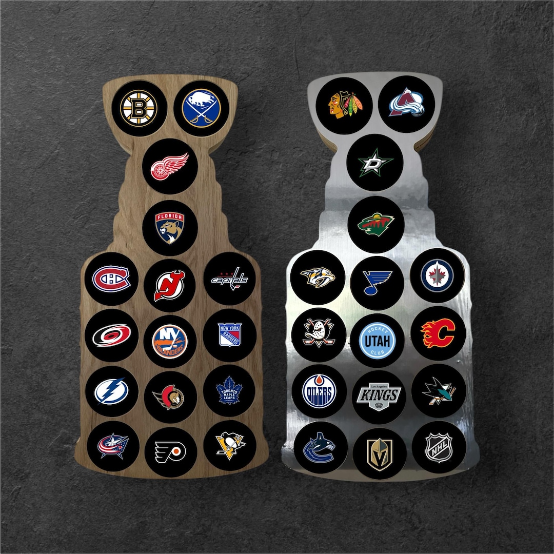 Stanley Cup Playoff Championship Wall Hanging Tracker Holds 16 Pucks ...
