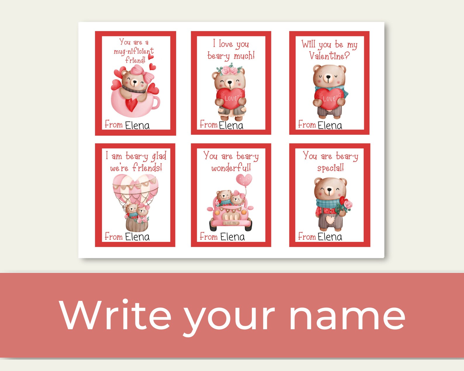 Teddy Bear Valentine | Cute Valentine's Day Card | Classroom Card | Kid ...
