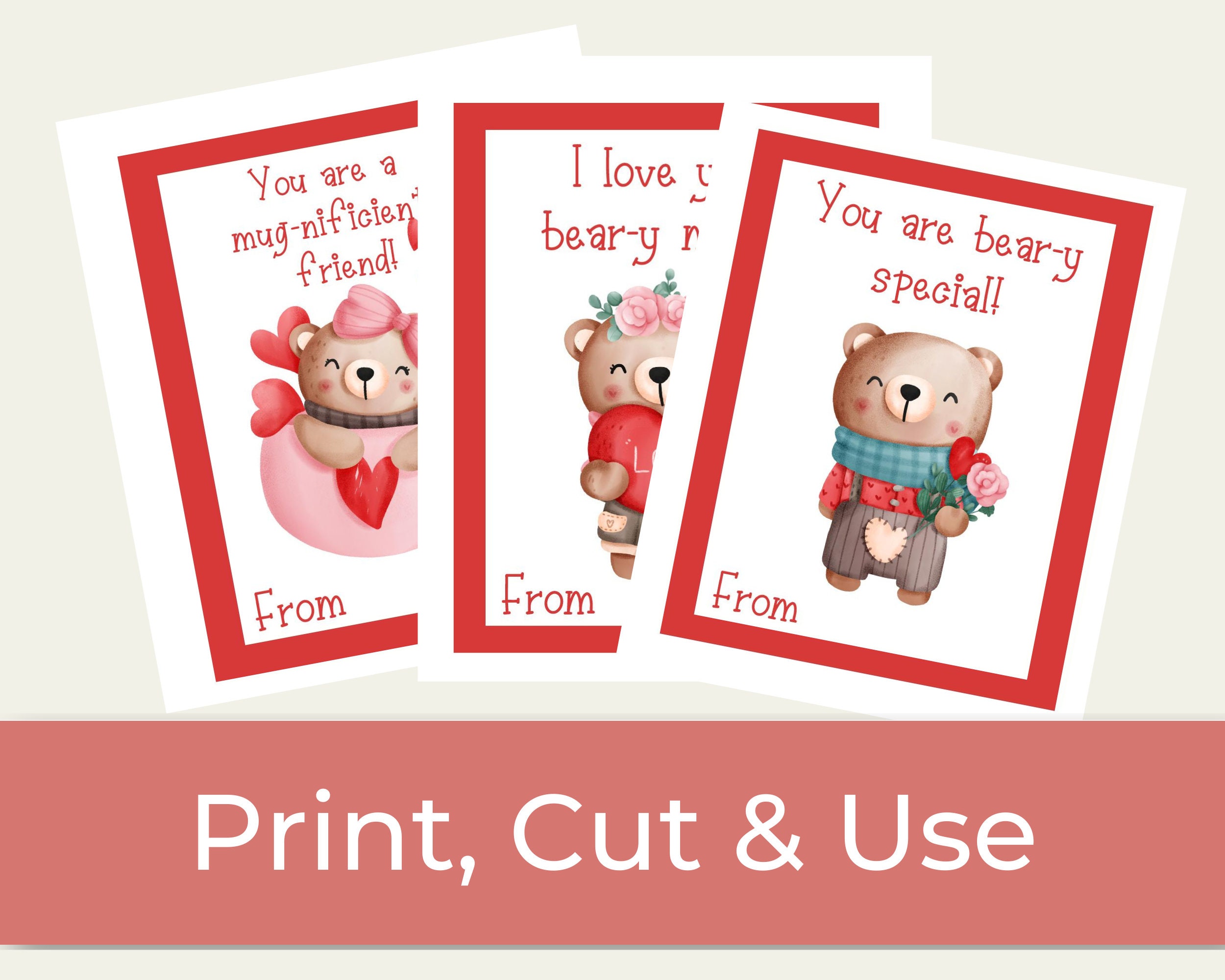 Teddy Bear Valentine | Cute Valentine's Day Card | Classroom Card | Kid ...