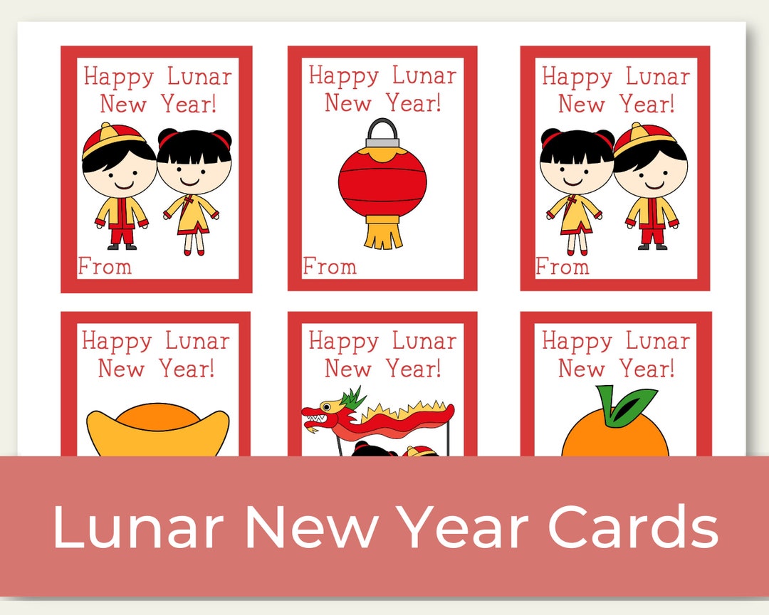 Lunar New Year Card Kids Lunar New Year Chinese New Year Card Tet Card ...