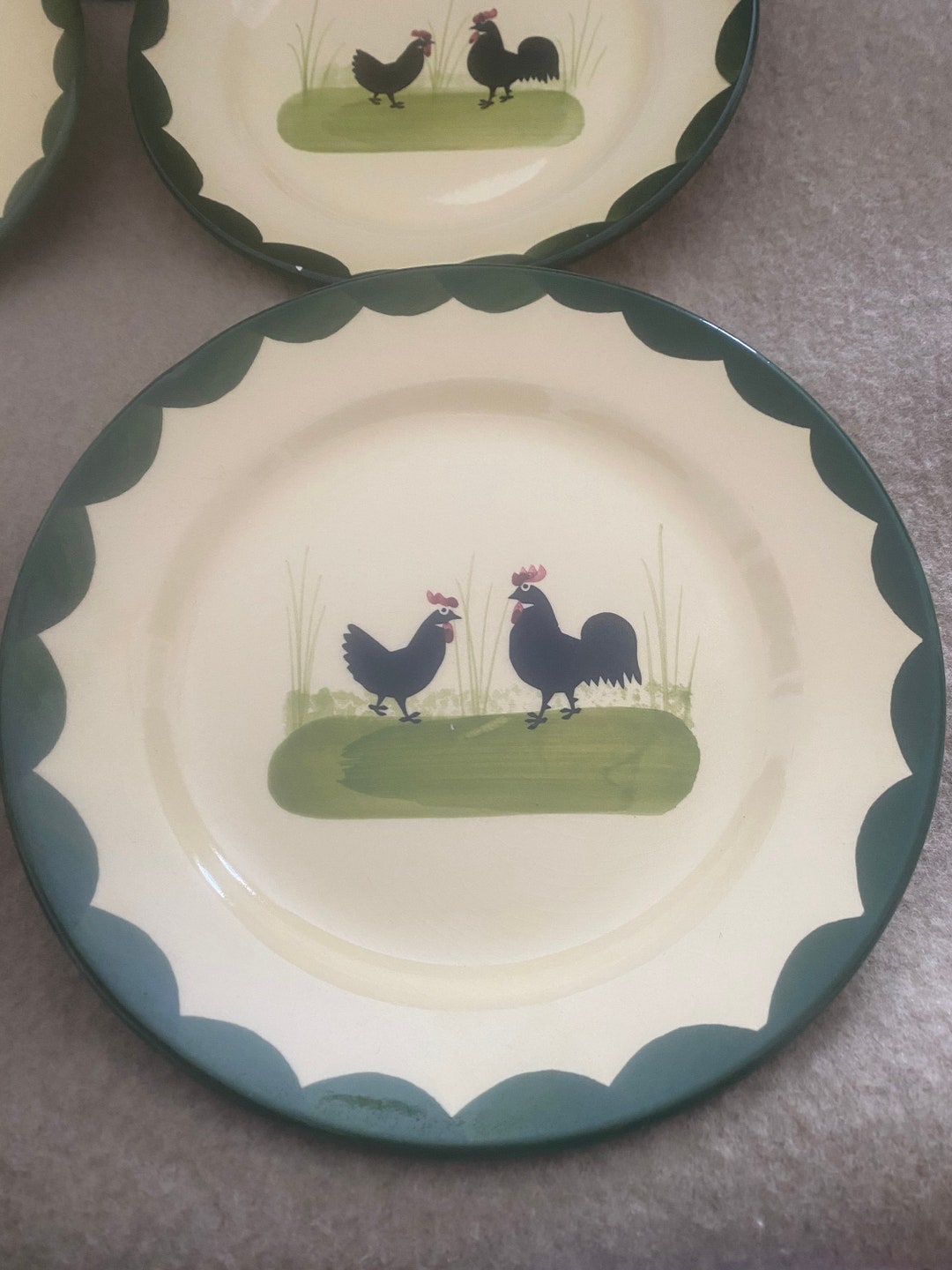Zeller (4)hen and Rooster 8 1/2 Inch Plates. No Chips or Cracks - Etsy