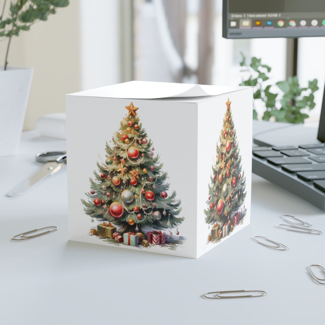 Christmas Tree Note Cube Christmas Lover Gift Sticky Notes - Etsy