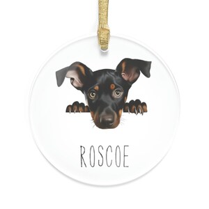Personalized Doberman Pinscher Christmas Ornament Custom Dog Name, Keepsake Pet Ornament, Unique ...