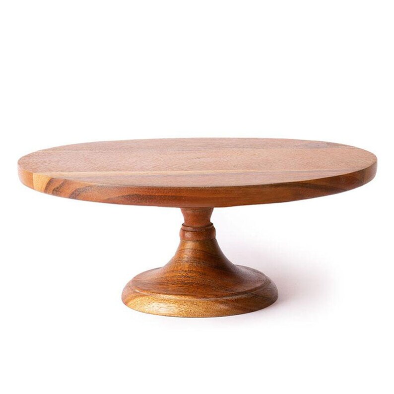 Wood Turned Acacia Wood Cake Stand - Etsy