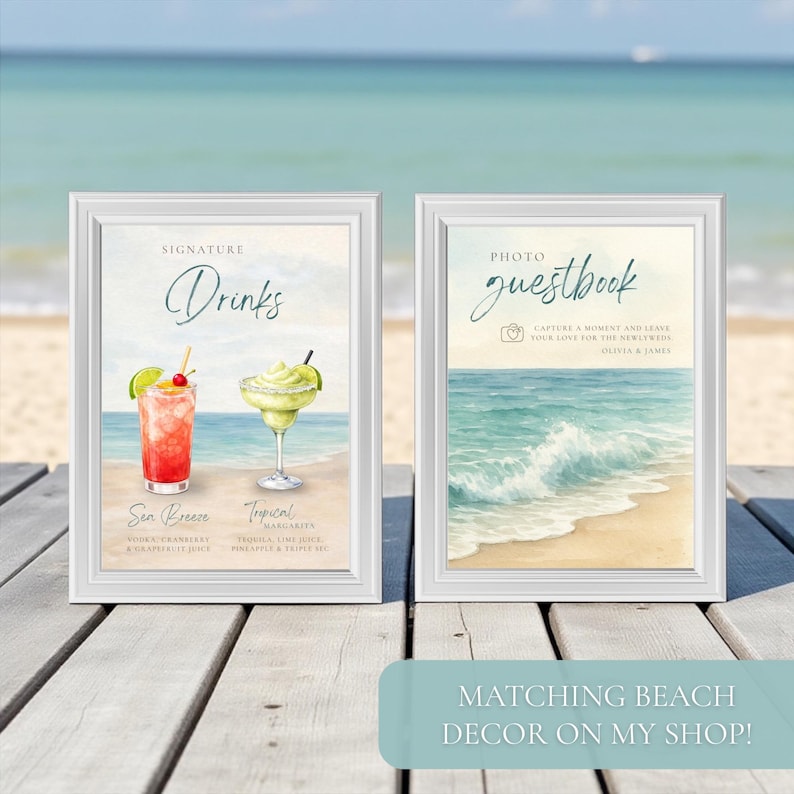 Beach Wedding Envelope Liner – A7 Ocean Wave Liner for 5x7 Invitations ...
